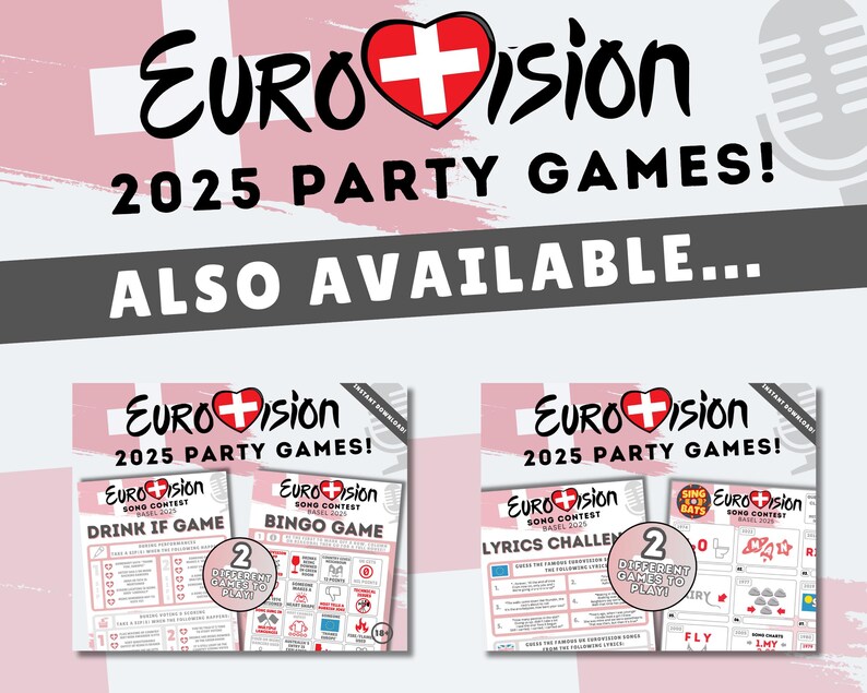 Eurovision 2025 Trivia Party Games Bundle | Eurovision Song Contest ...