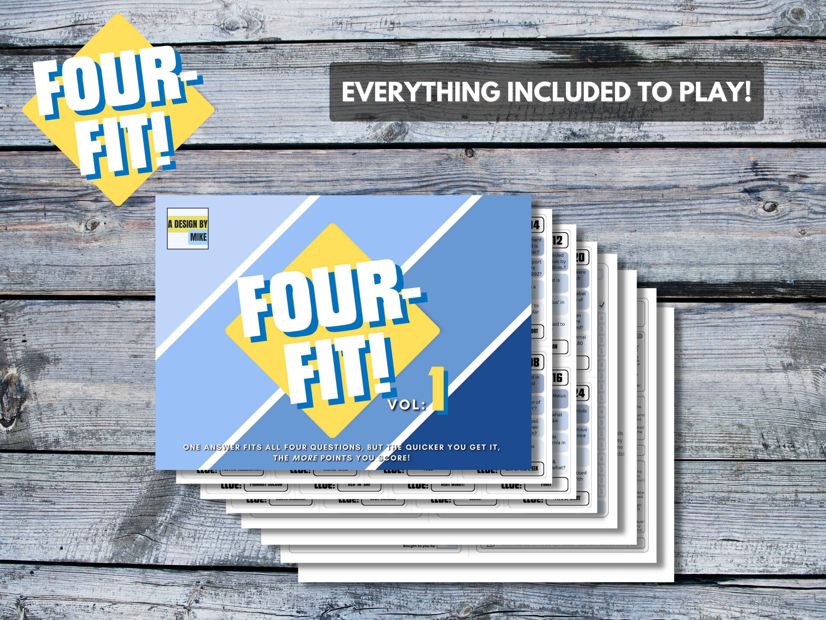 Printable Party Game | Four-fit Vol.1 | Family Friendly Quiz | General ...