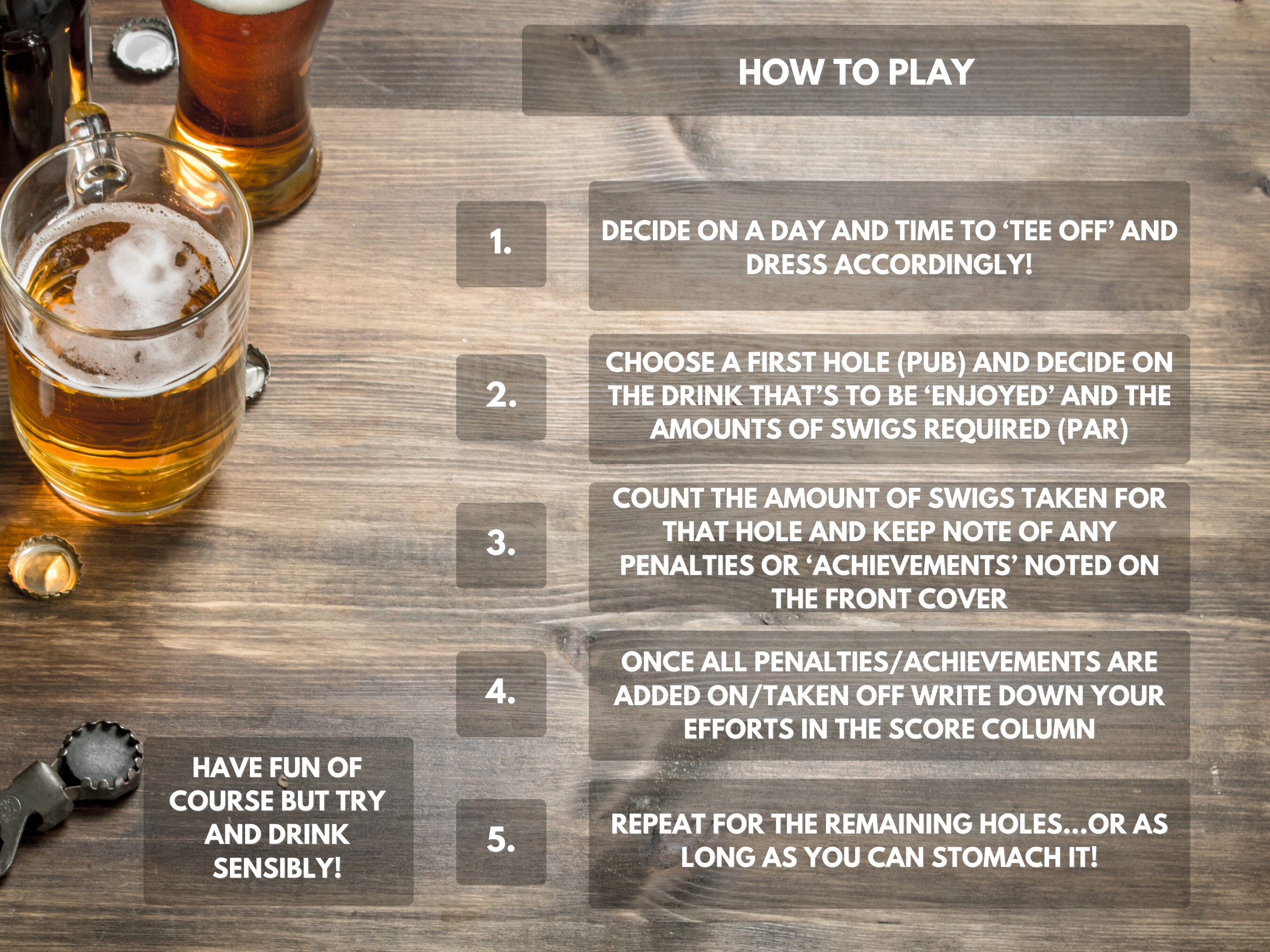 Pub Golf Bar Crawl Golf Score Card Instant Download & Printable 6 or 9 ...