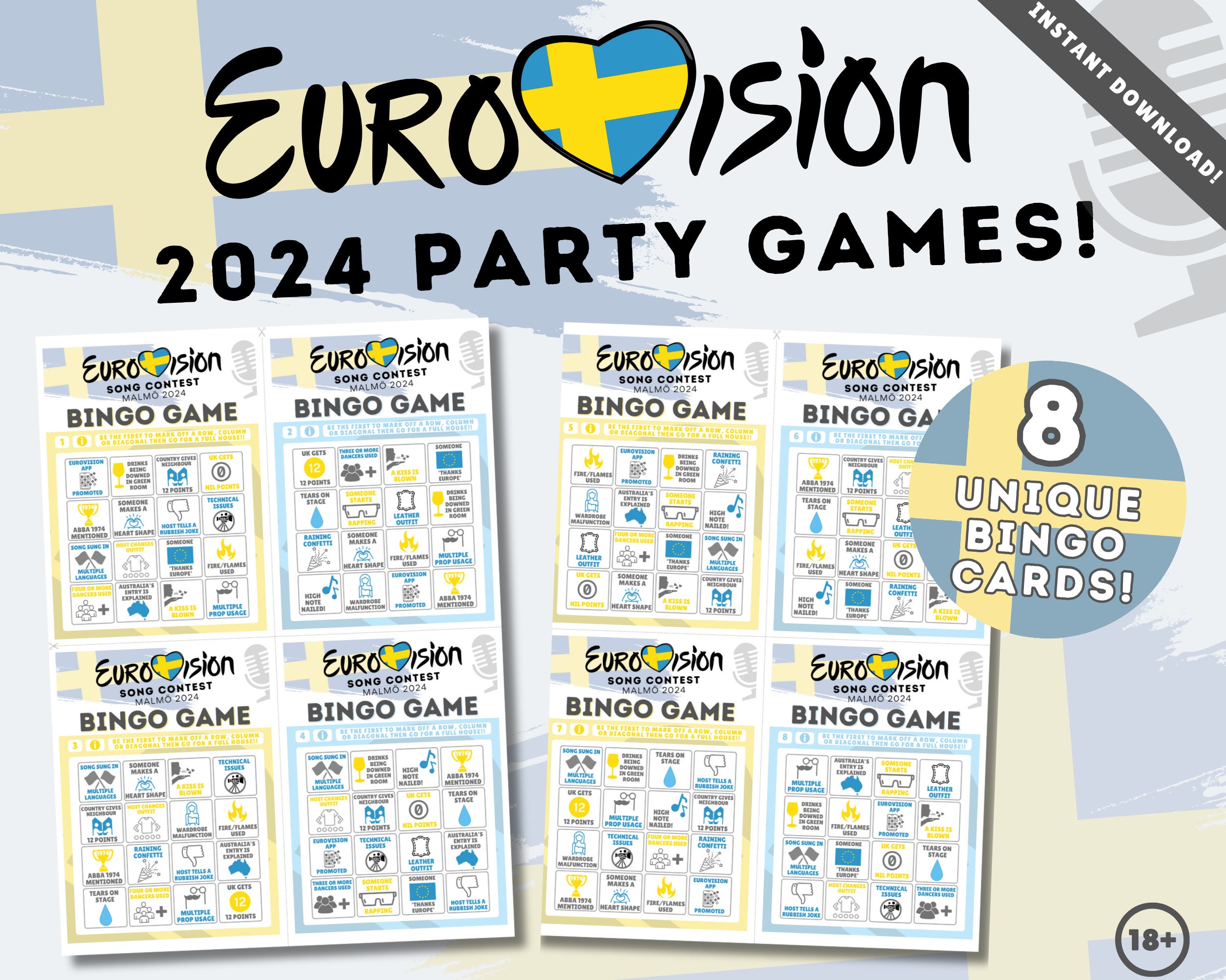 Eurovision 2024 Party Games Mega Bundle Eurovision Song Contest Malmö ...