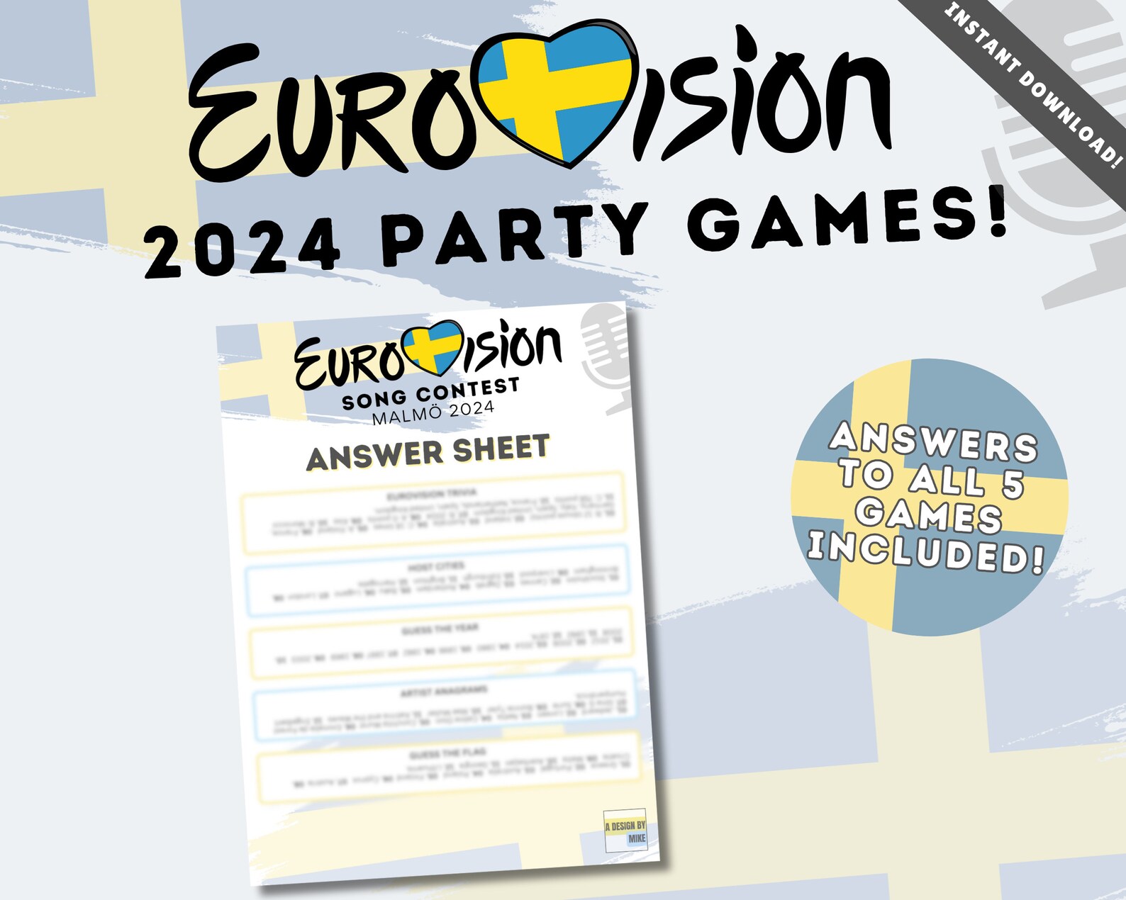 Eurovision 2024 Trivia Party Games Bundle | Eurovision Song Contest ...