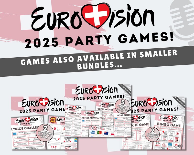 Eurovision 2025 Party Games Mega Bundle | Eurovision Song Contest Basel ...