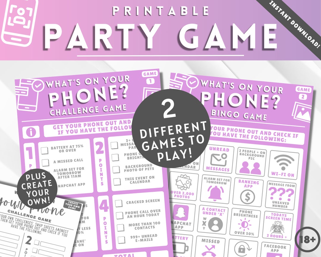 What's on Your Phone Challenge Party Game Printable Girl's Night Out ...