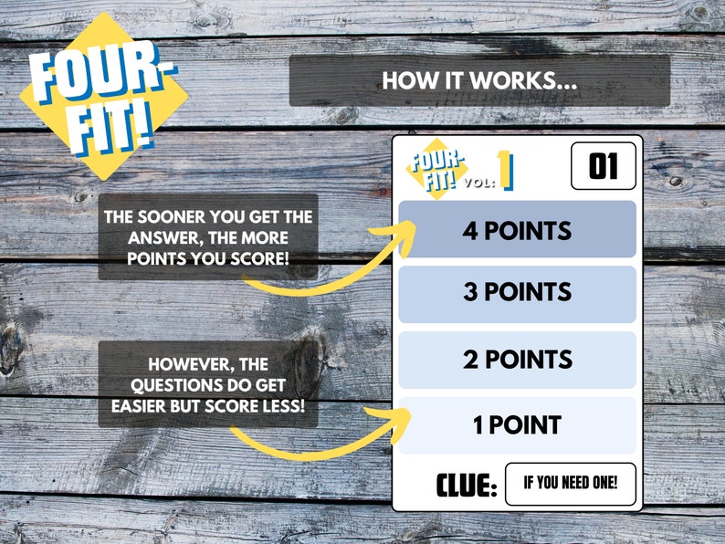 Printable Party Game | Four-fit Vol.1 | Family Friendly Quiz | General ...