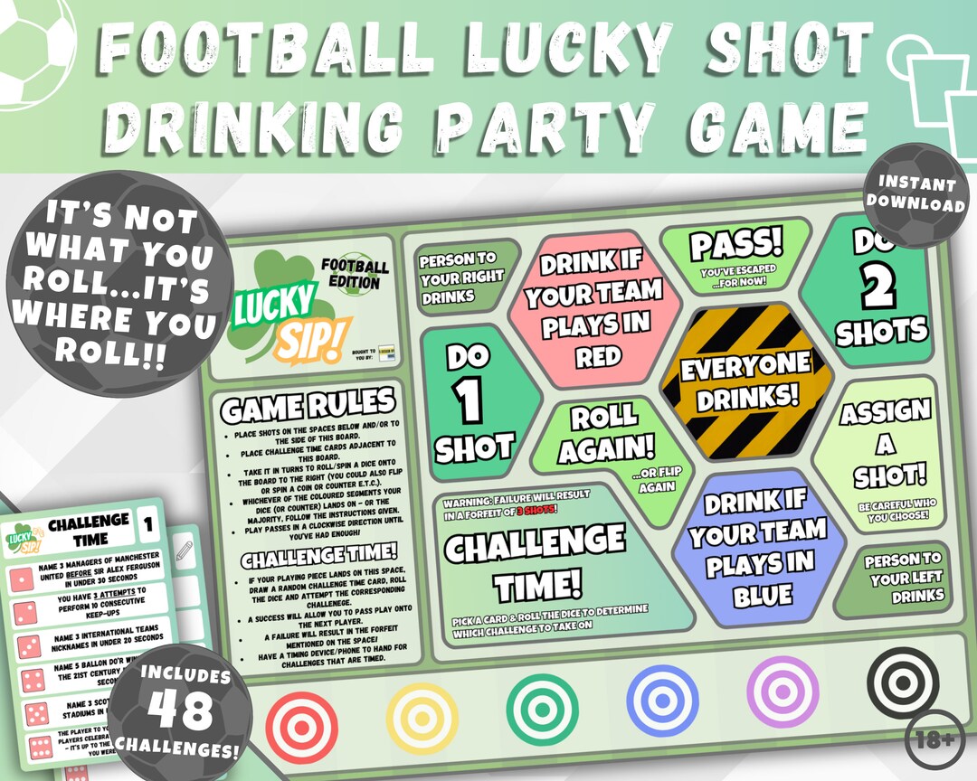 Lucky Sip! Football Drinking Party Game | Fun Soccer Challenges | Girls ...