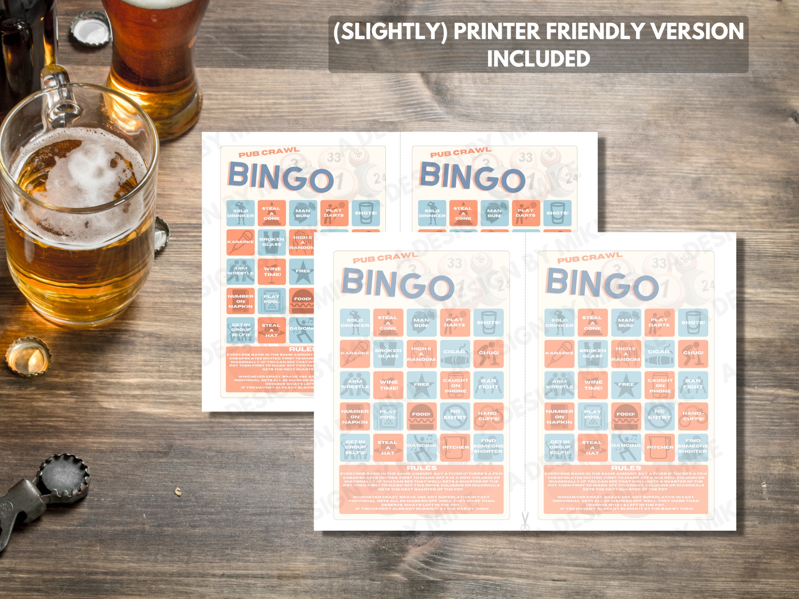 Bar Crawl Bingo | Pub Bingo Card | Adult Drinking Game | Printable ...