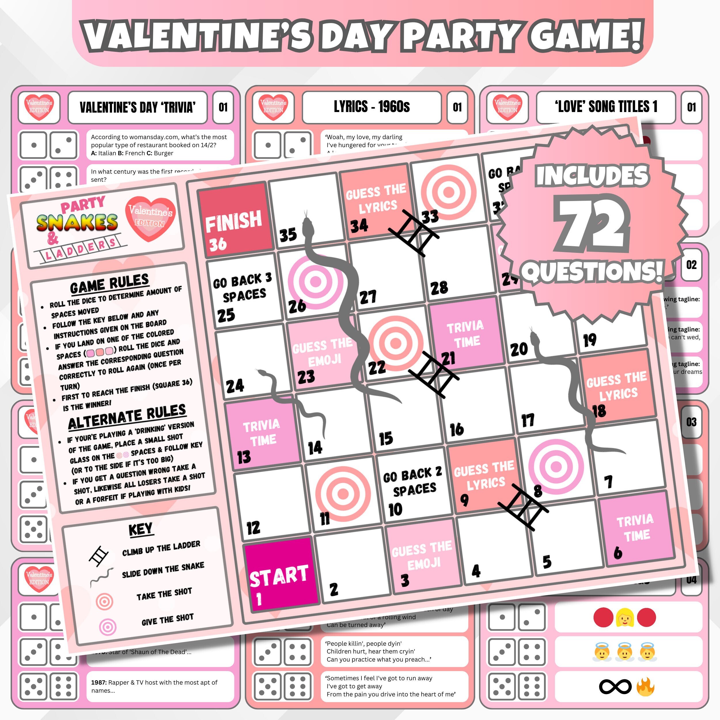 Shots and Ladders Drinking Party Game 'party Snakes & Ladders ...