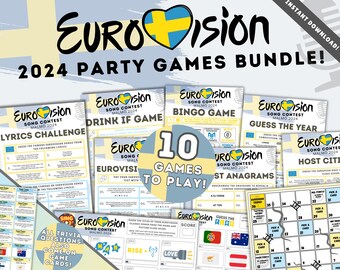 Eurovision 2024 Trivia Party Games Bundle Eurovision Song Contest Malmö ...