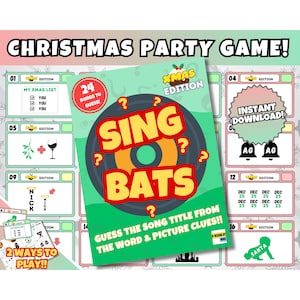 Christmas Printable Dingbats Puzzle Party Game | 'singbats' Xmas ...