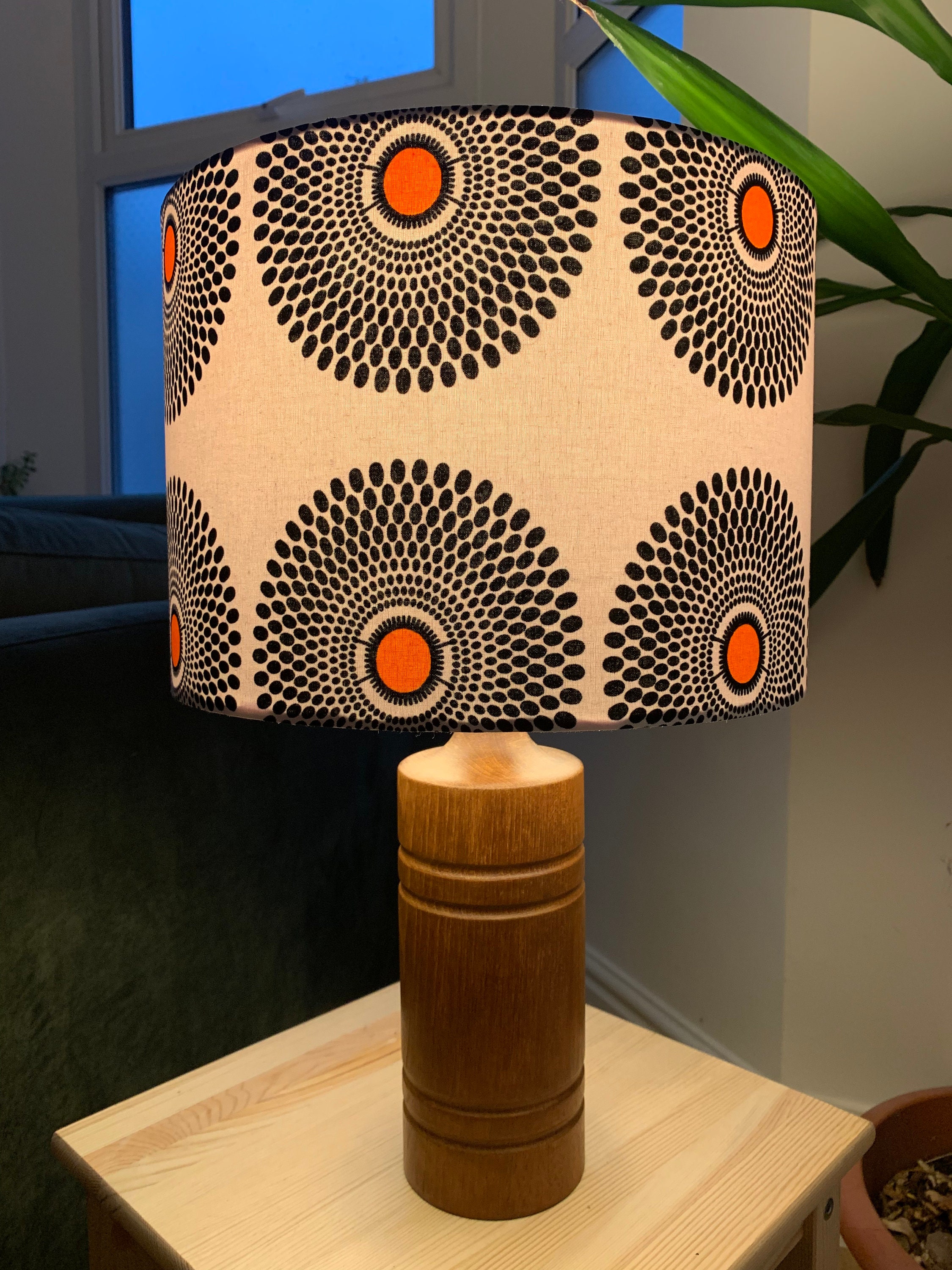 ANTŪ Lampshade Handcrafted in White & Yellow Afrika Ankara Fabric ...