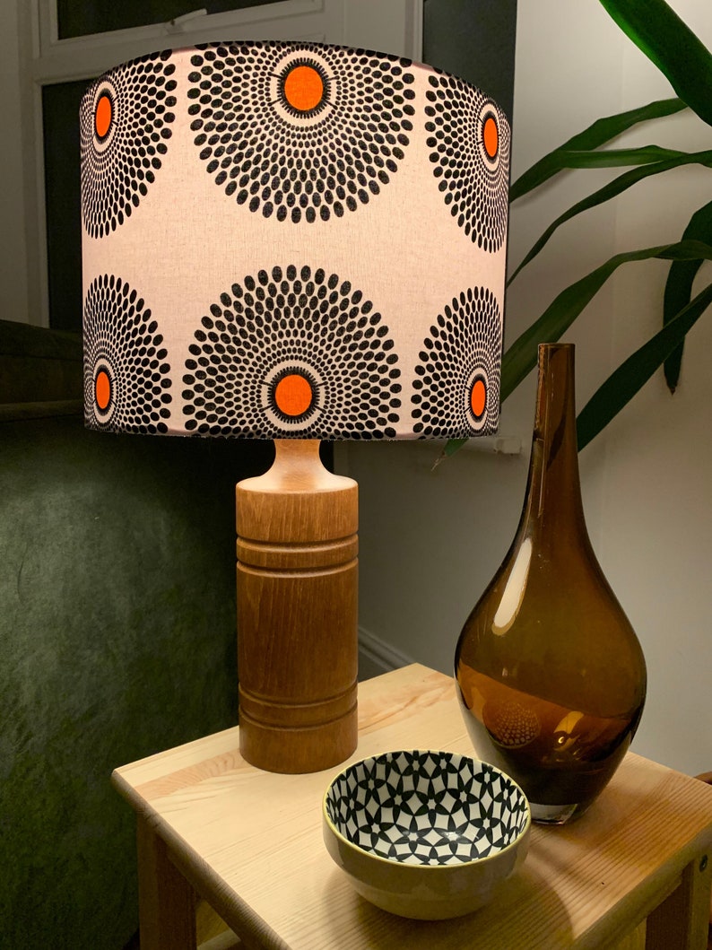 ANTŪ Lampshade Handcrafted in White & Yellow Afrika Ankara Fabric ...