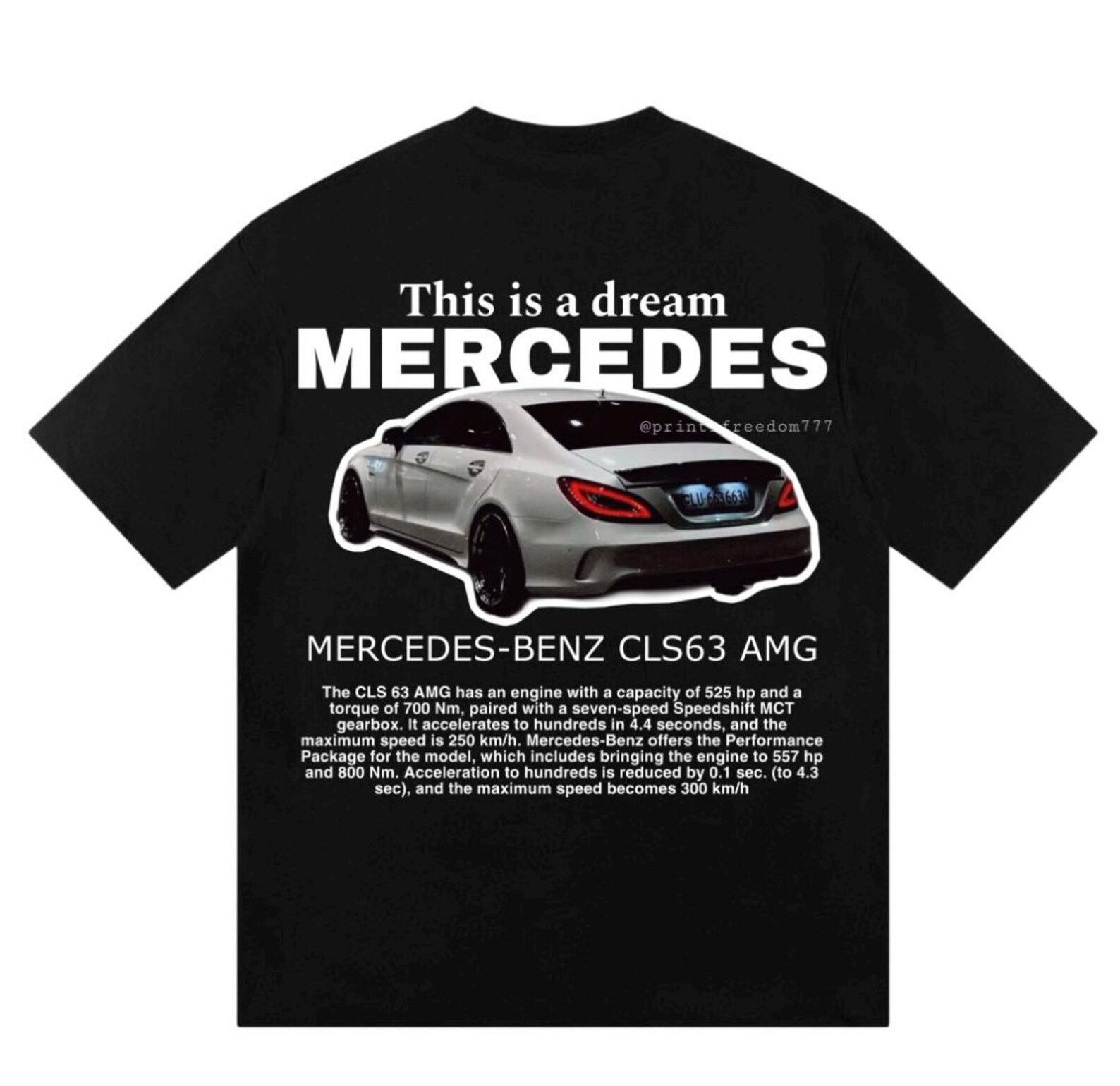 Mercedes-benz CLS63 AMG T-shirt – Dream Car Graphic Tee, Luxury Car ...