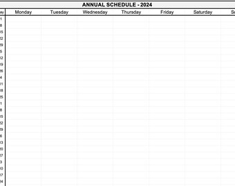 Excel Project Schedule Template 2024-2025 UK Public Holidays Printable ...