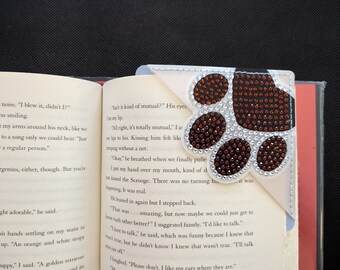 Paw Print Diamond Art Corner Bookmark - Pink & Silver - Etsy