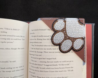 Paw Print Diamond Art Corner Bookmark Pink & Silver - Etsy