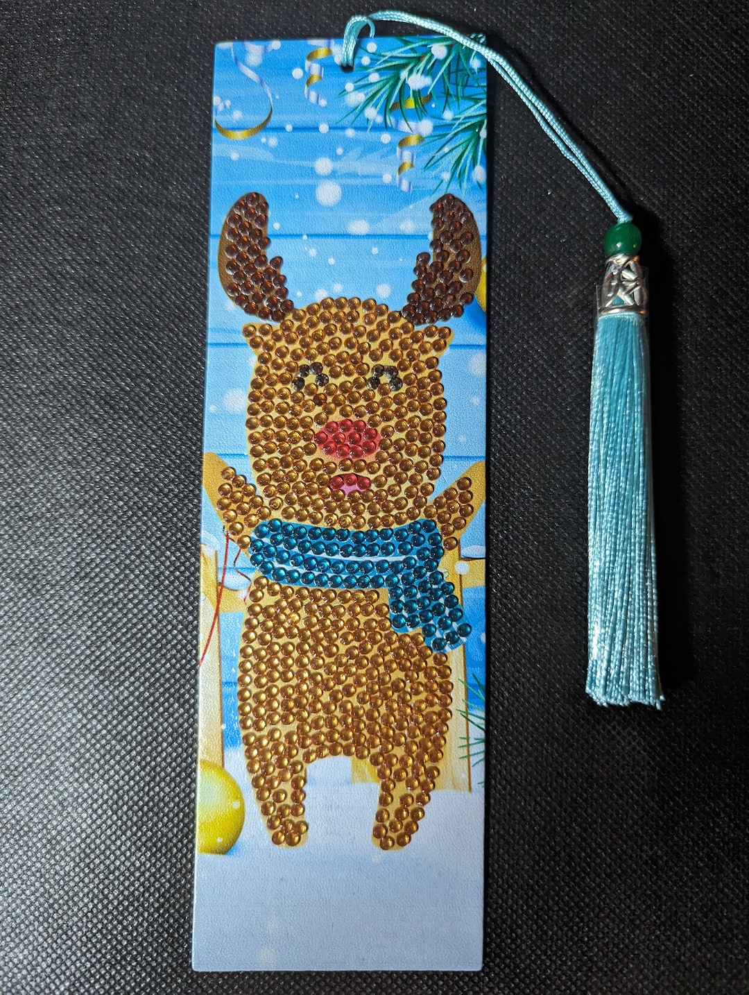 Christmas Diamond Art Long Bookmark With Tassel - Rudolph the Red-nosed ...