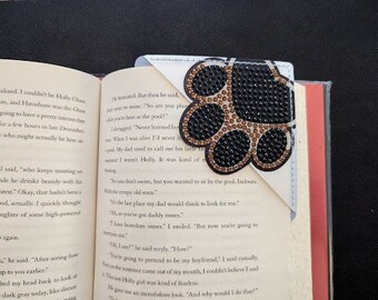Paw Print Diamond Art Corner Bookmark Pink & Silver - Etsy