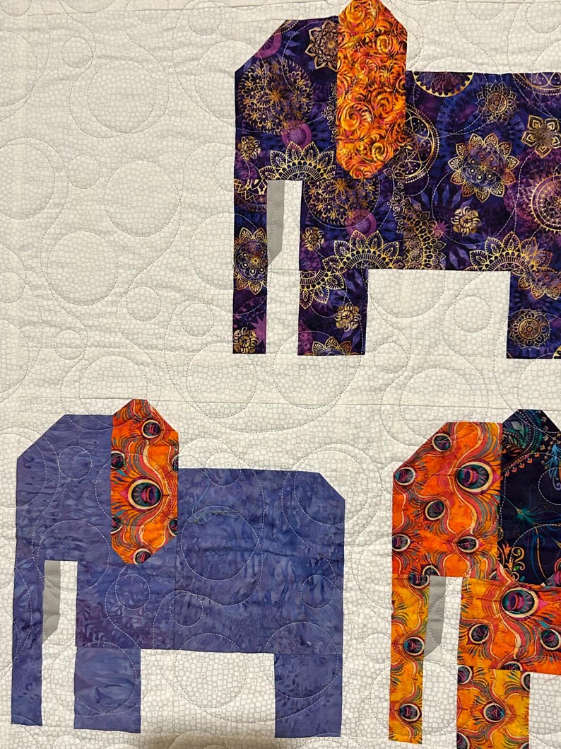 Colorful Elephants Quilt - Etsy