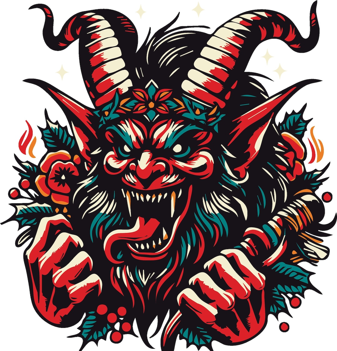 Krampus Festive SVG, Holiday Folklore Creature Download, Christmas ...