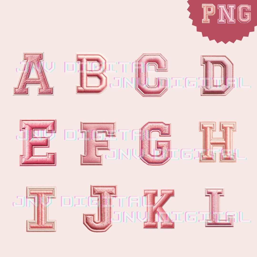 PNG Pastel Pink Varsity Embroidery - Etsy