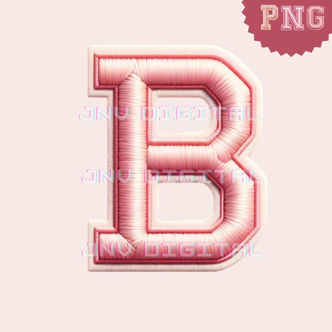 PNG Pastel Pink Varsity Embroidery - Etsy
