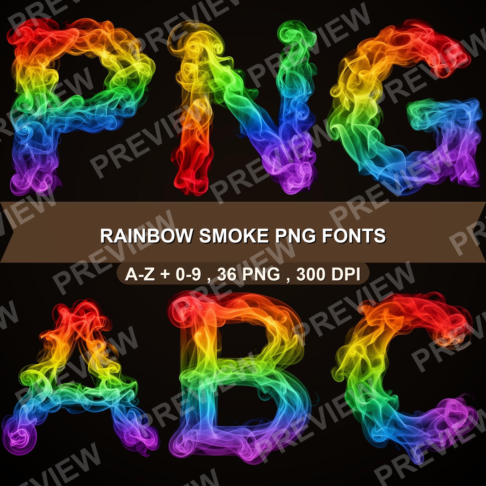 Rainbow Smoke Alphabet PNG Clipart, Colorful Rainbow Letters Numbers ...
