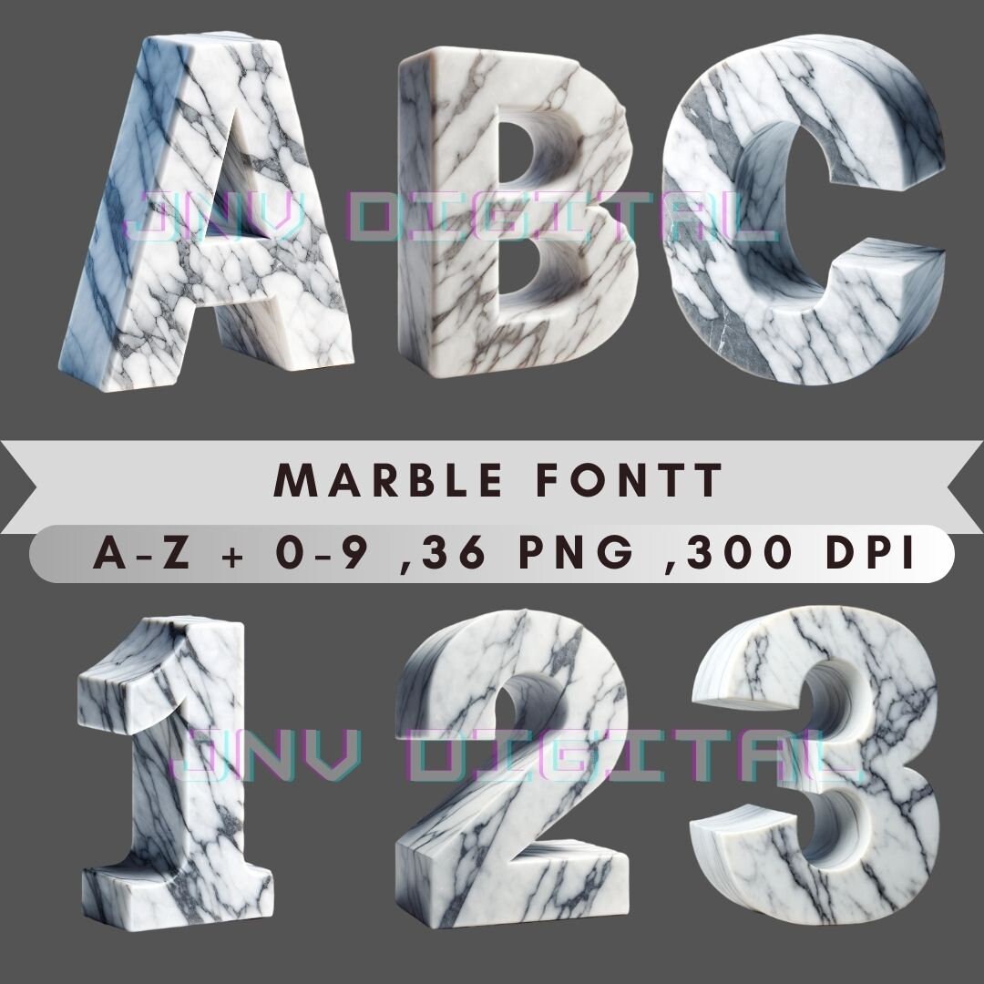PNG Marble Fonts , 4096X4096 PX, 300DPI - Etsy