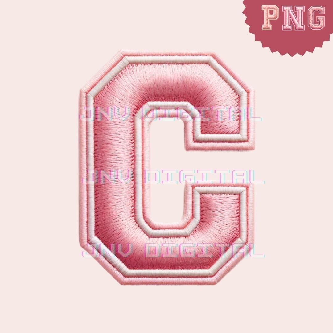PNG Pastel Pink Varsity Embroidery - Etsy