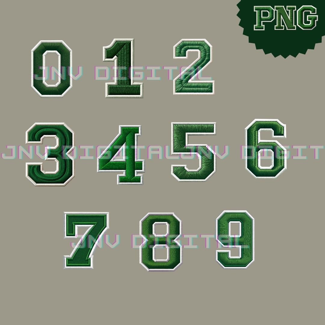 Varsity Embroidery Font PNG Pack Instant Download Digital Alphabet for ...
