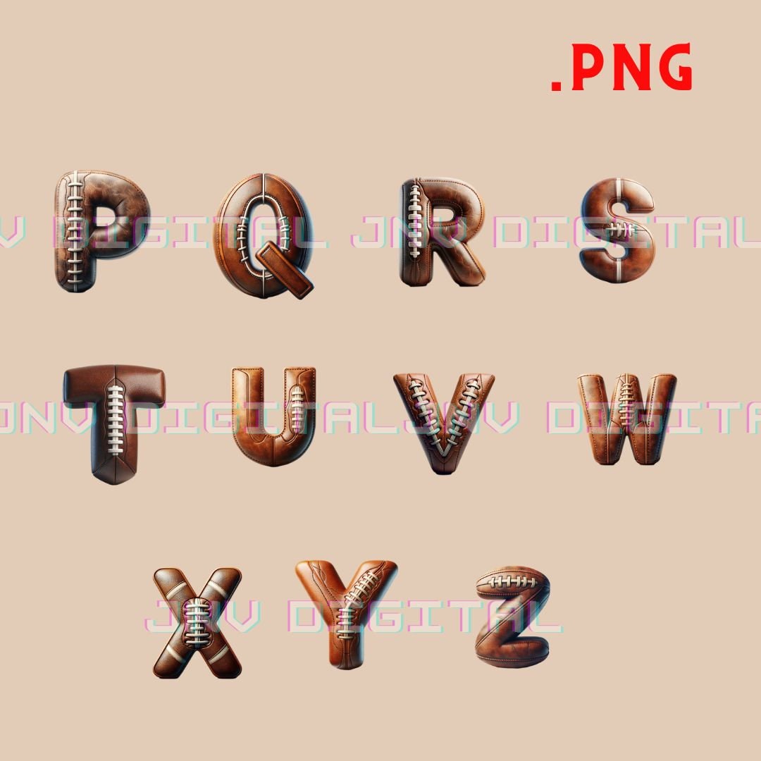Football Clipart Alphabet PNG - Etsy