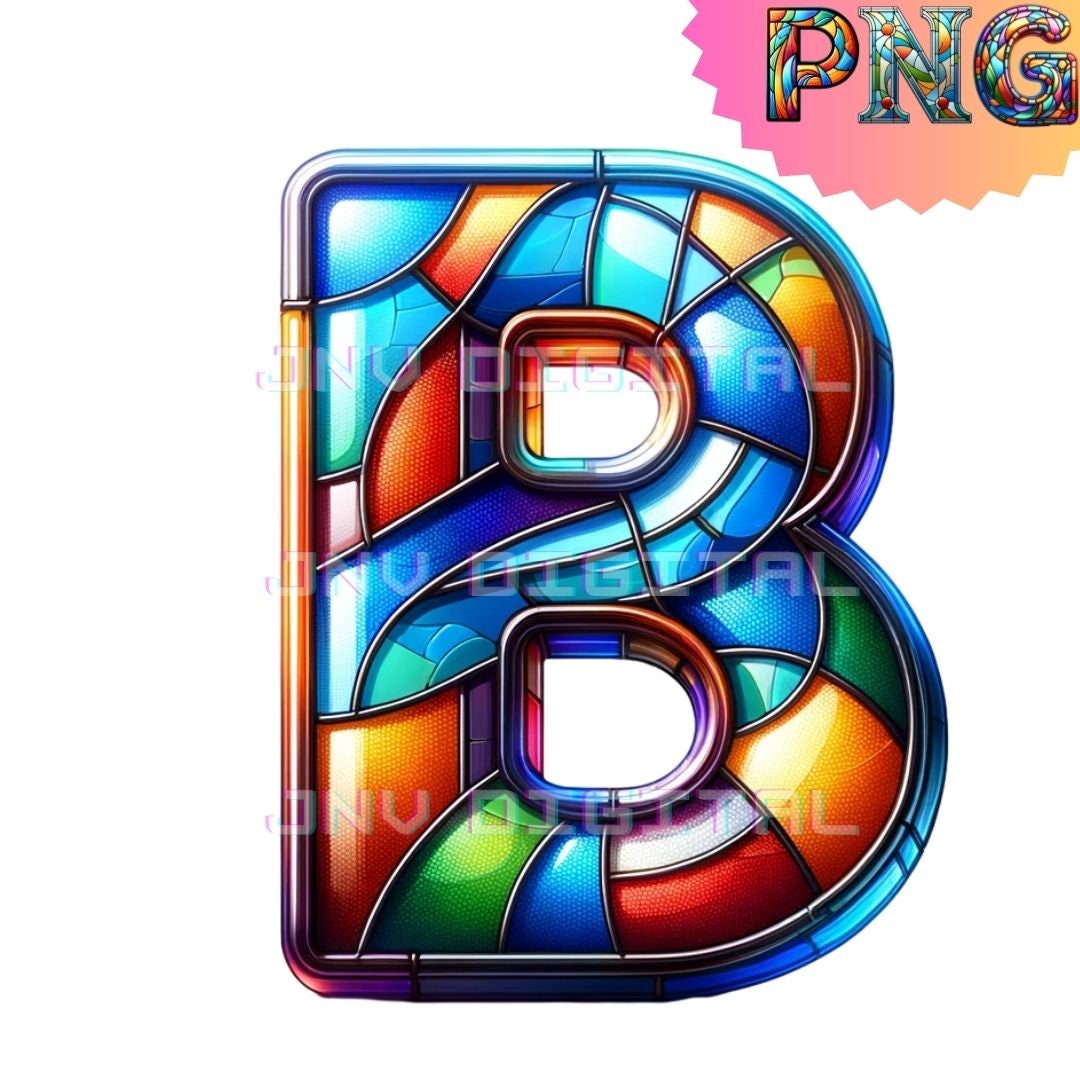 Glass Texture PNG FONTS ,stained Glass Alphabet PNG ,digital Download ...