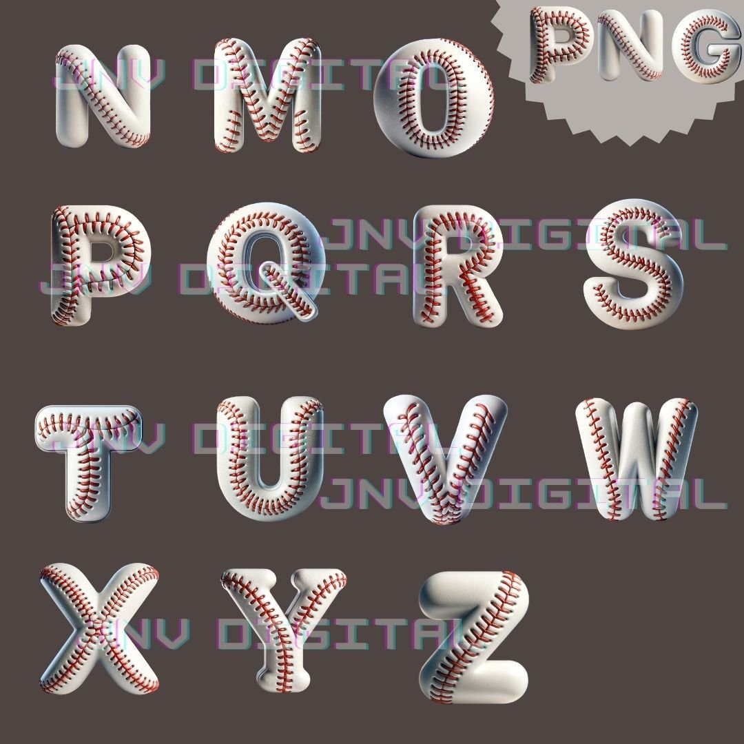 Baseball Font PNG Sports Alphabet Letters Clipart for Team Logos ...