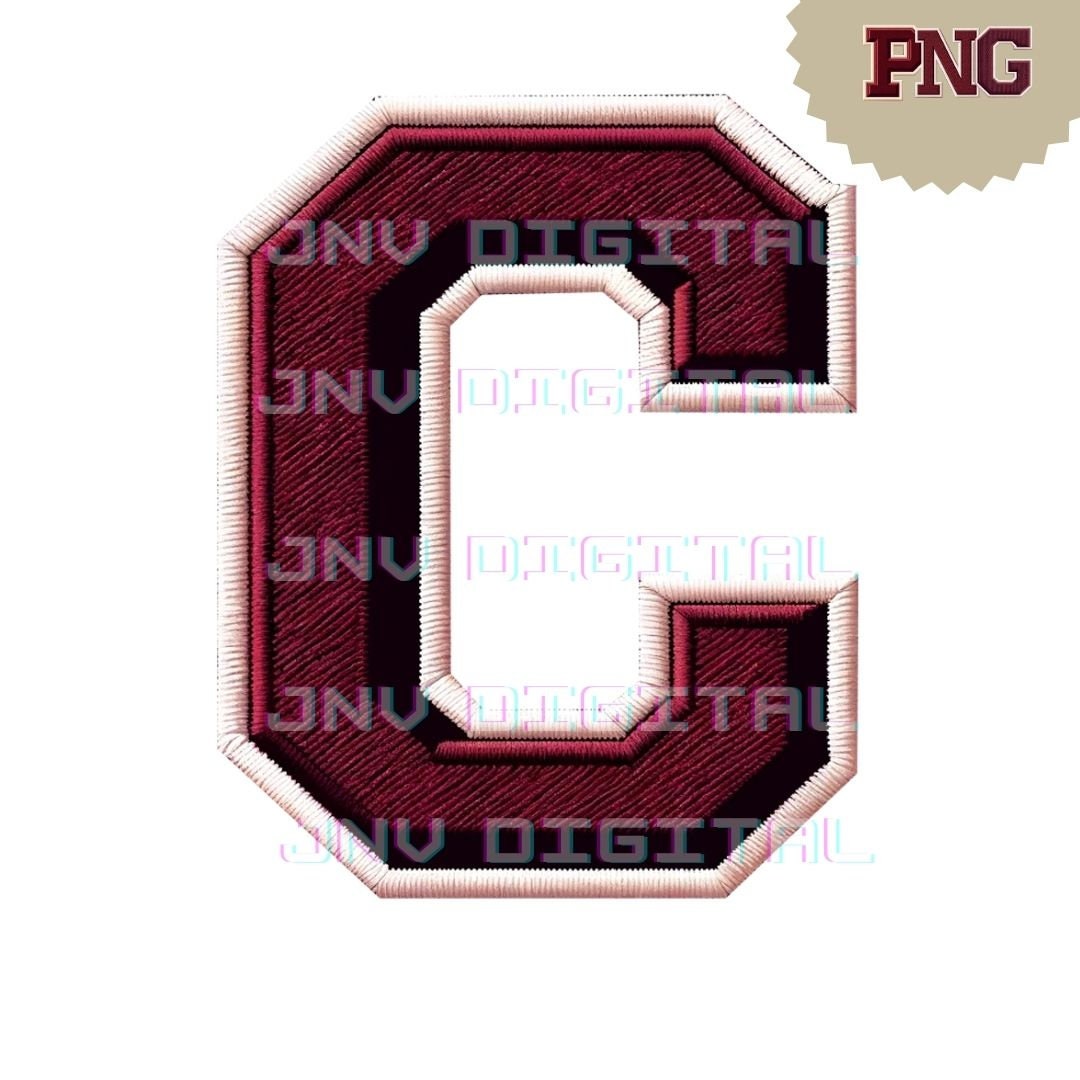 Varsity Embroidery Font PNG Pack - Instant Download Digital Alphabet ...