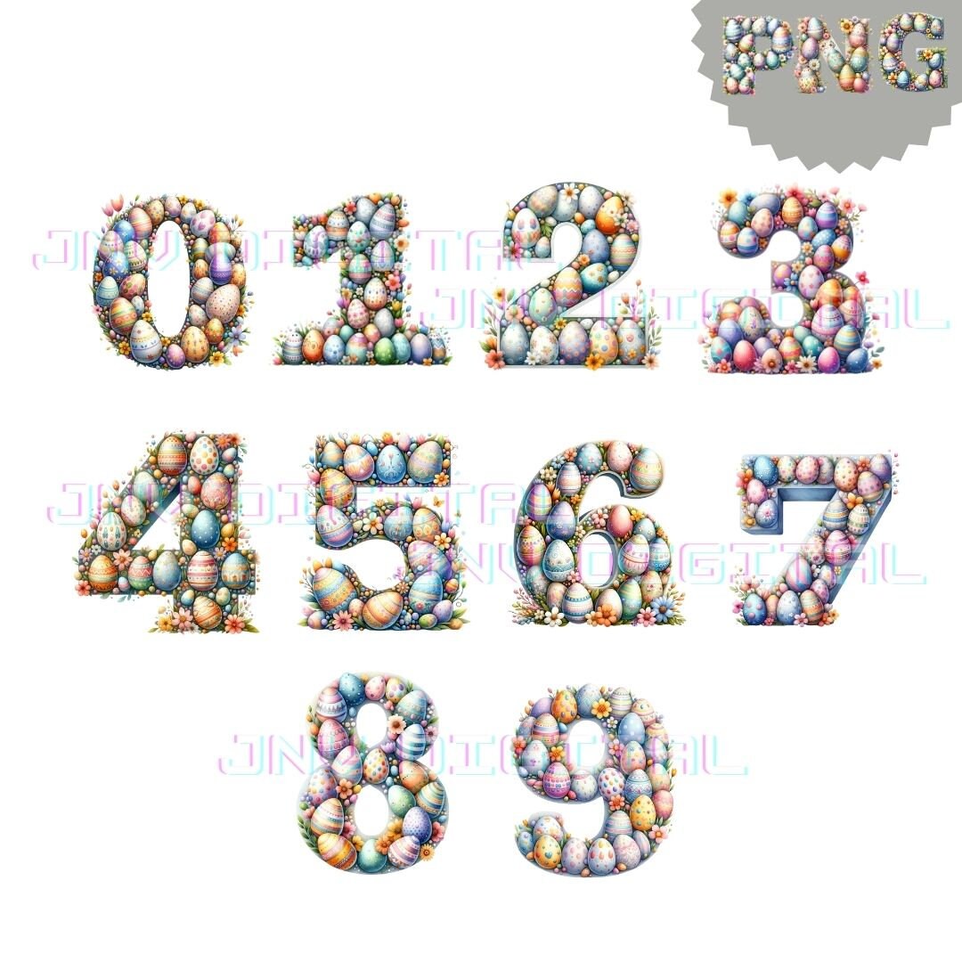 Watercolor Easter Egg Font - Digital Download, PNG ,300DPI - Etsy