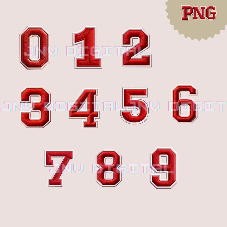 Varsity Embroidery Font PNG Pack - Instant Download Digital Alphabet ...