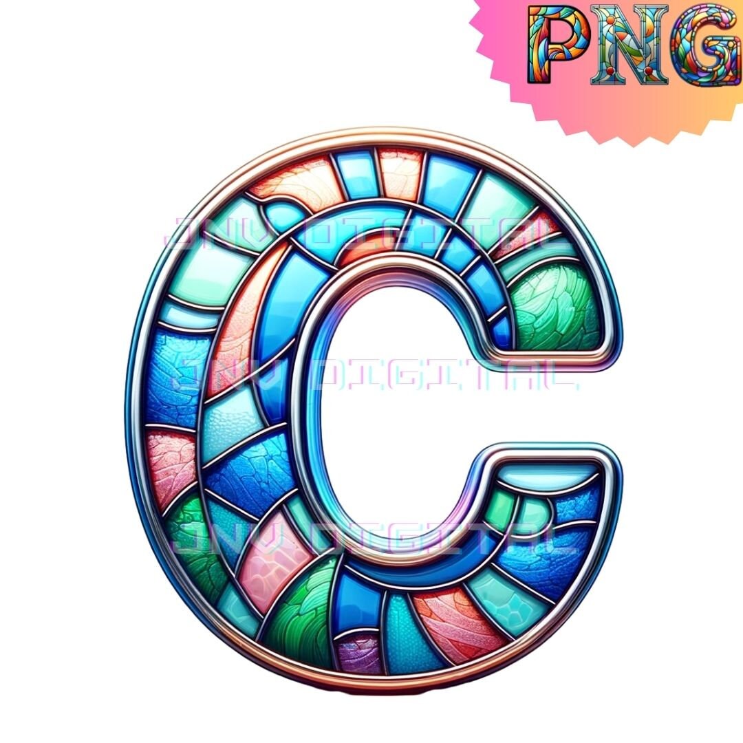 Glass Texture PNG FONTS ,stained Glass Alphabet PNG ,digital Download ...