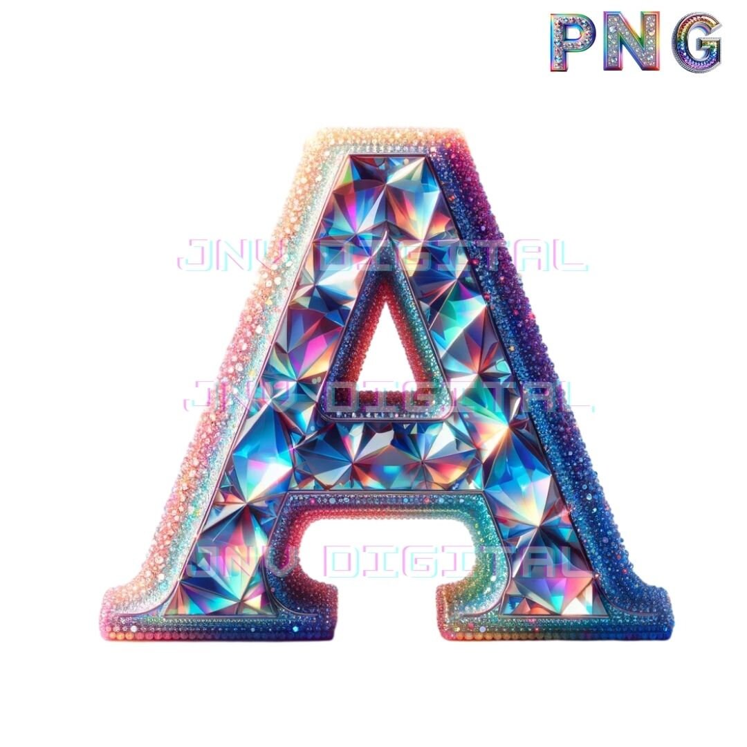Rainbow Diamond Fonts PNG Files ,4096x4096 PX, 300 DPI - Etsy