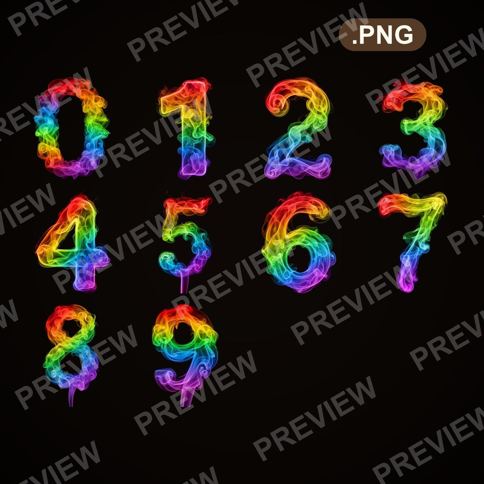 Rainbow Smoke Alphabet PNG Clipart, Colorful Rainbow Letters Numbers ...