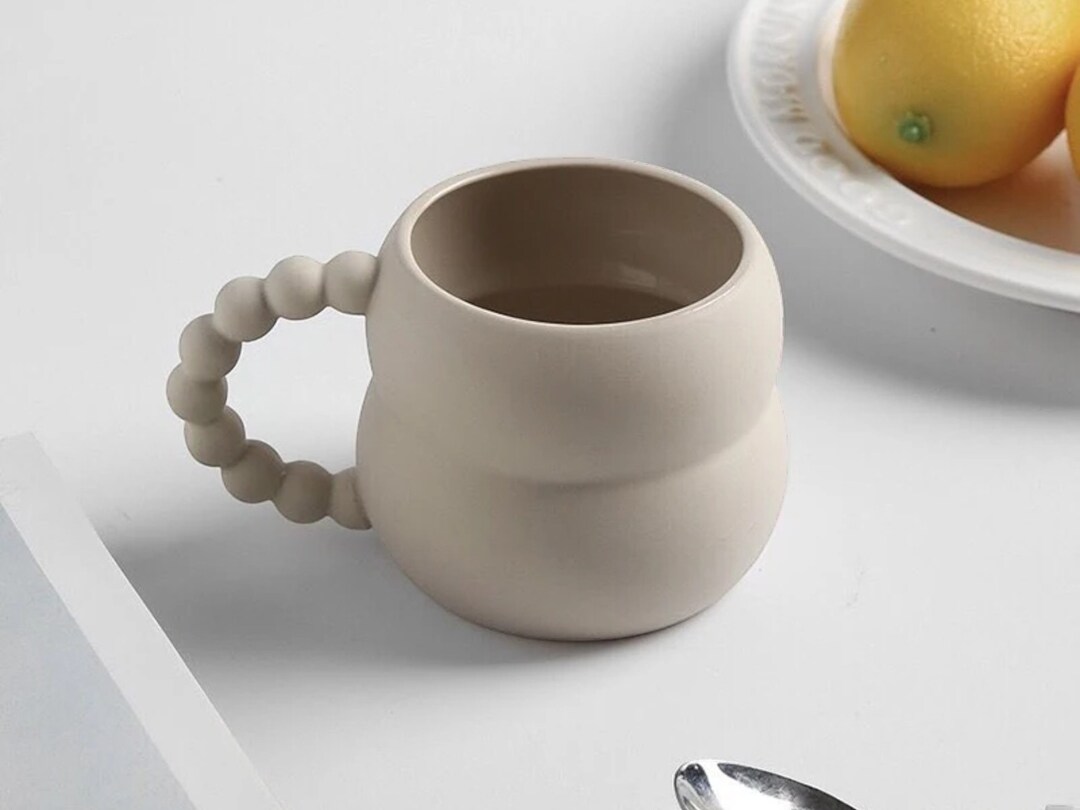 Mug With Pearl Handle Elegant Pearl-handled Coffee Cup - Etsy