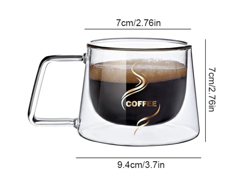 Transparent Double Wall Glass Coffee Mug Insulated Clear Tea Cup - Etsy
