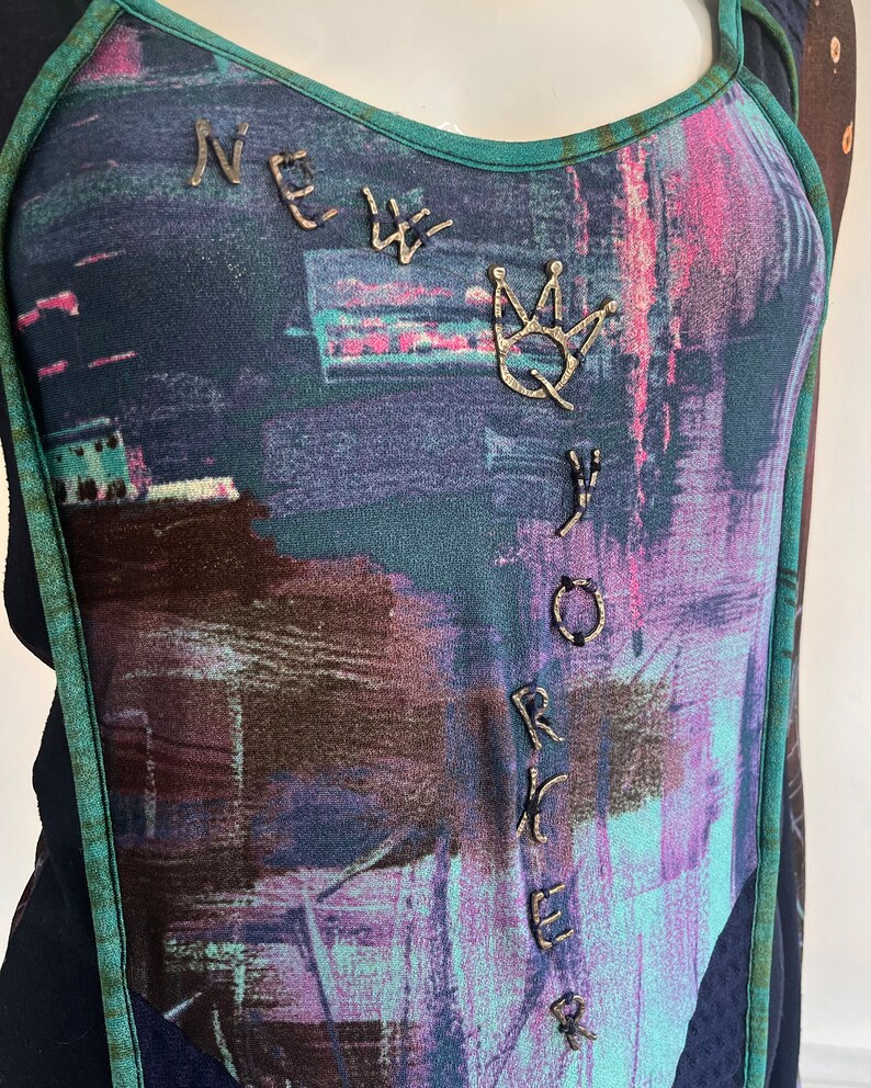 Y2k Save the Queen / 1990s 2000s Long Sleeve Mesh Top With Metallic New ...