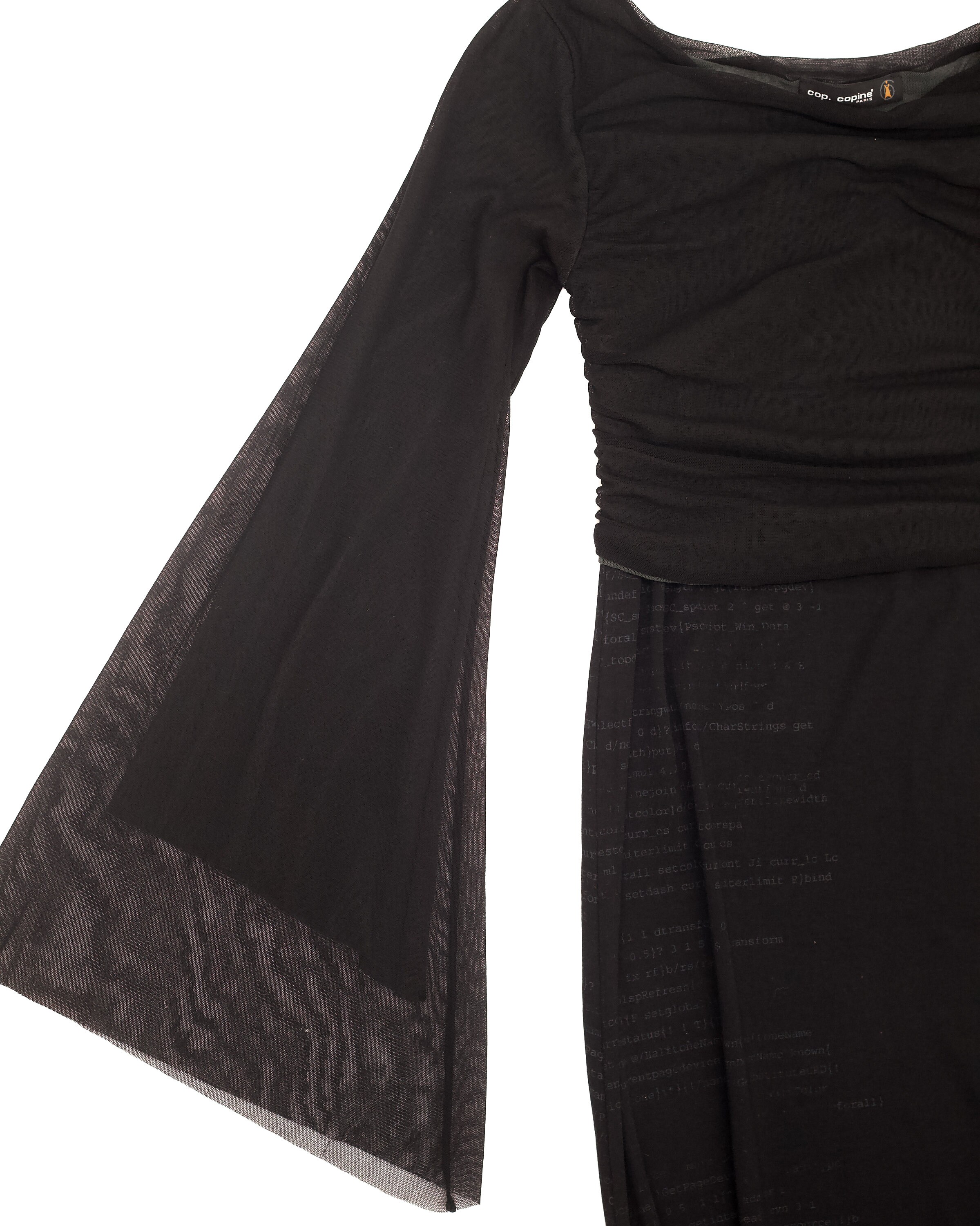Y2K COP COPINE Asymmetrical Maxi Dress/ Cop Copine Mesh Dress/ 1990S ...