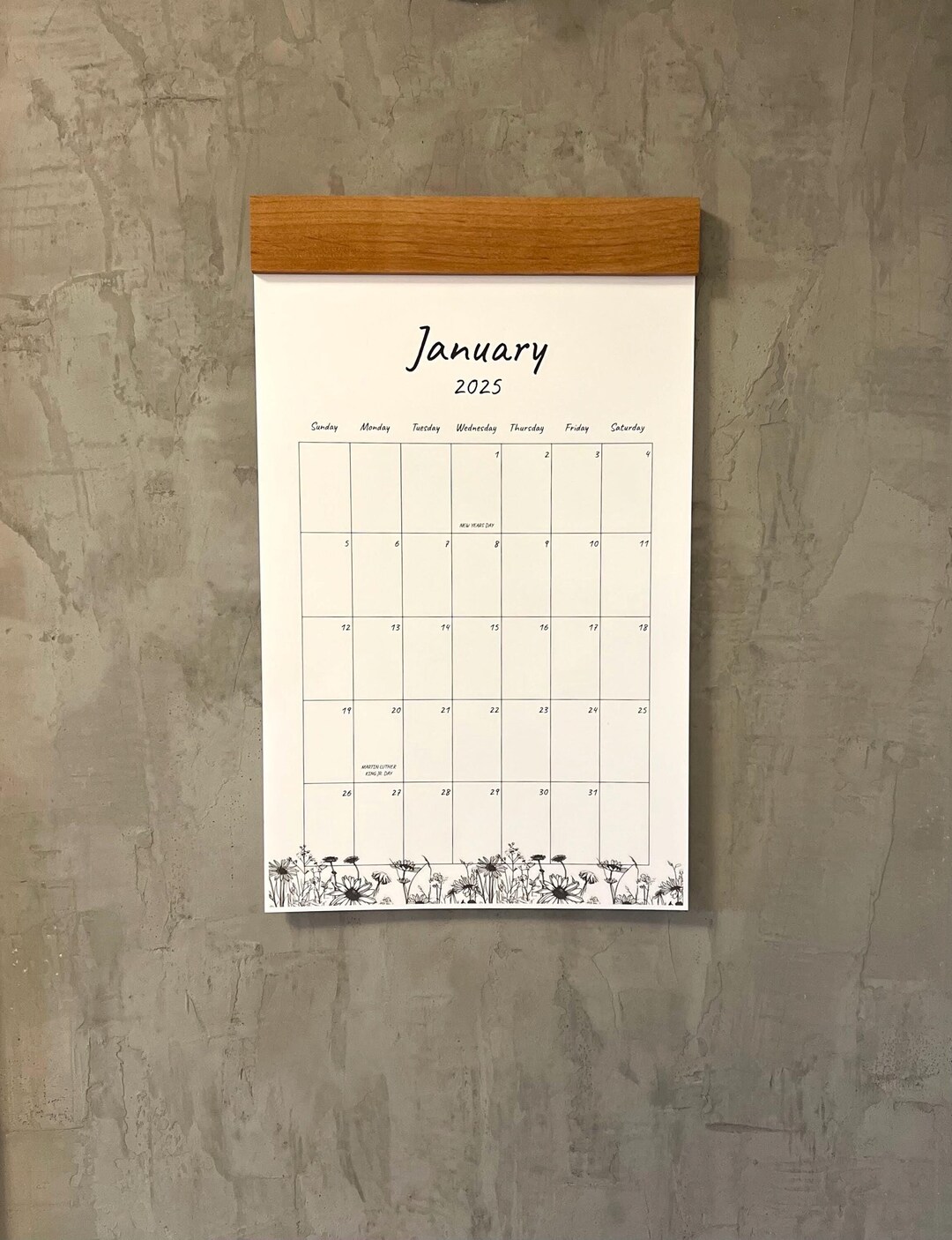 2025 Wall Calendar, Wall Decor, Minimal Calendar, Monthly Calendar ...