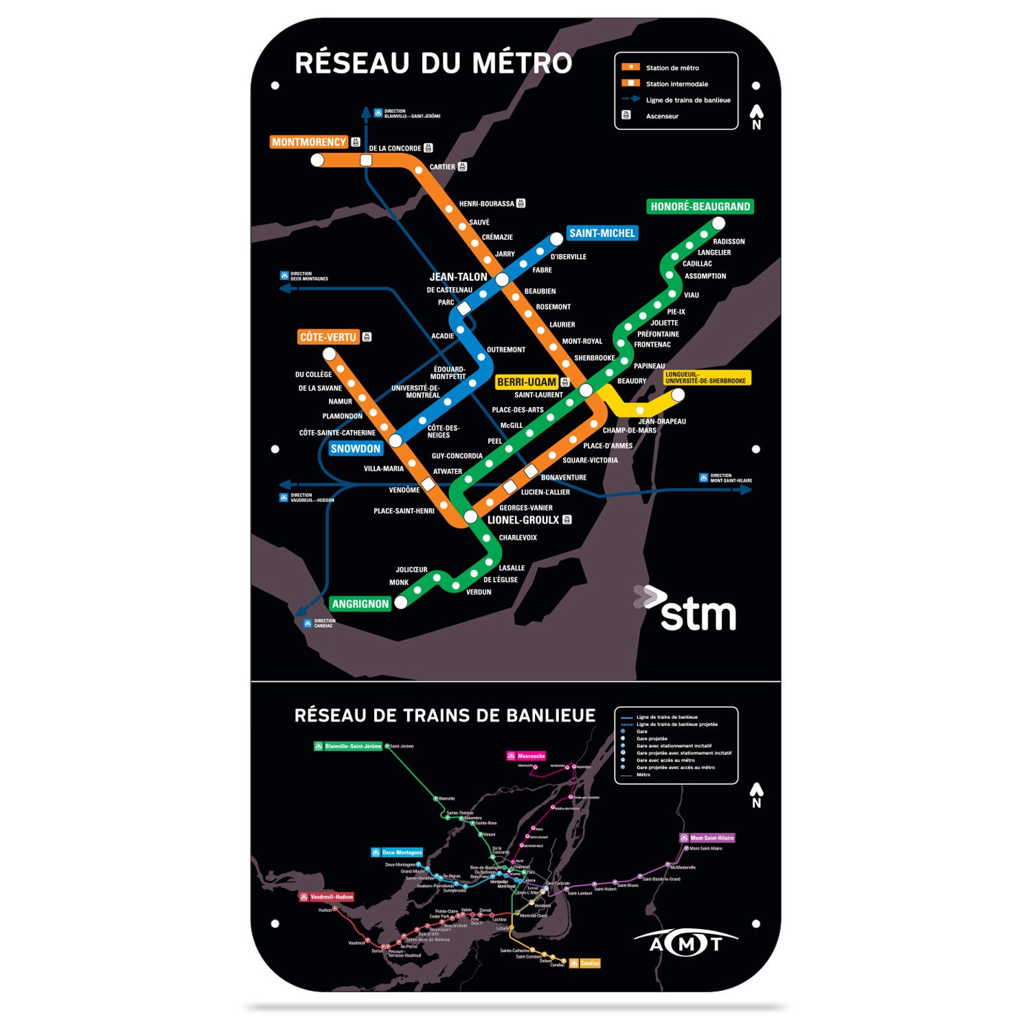 POSTER Montreal STM Metro Map Transit System 2012 Edition - Etsy
