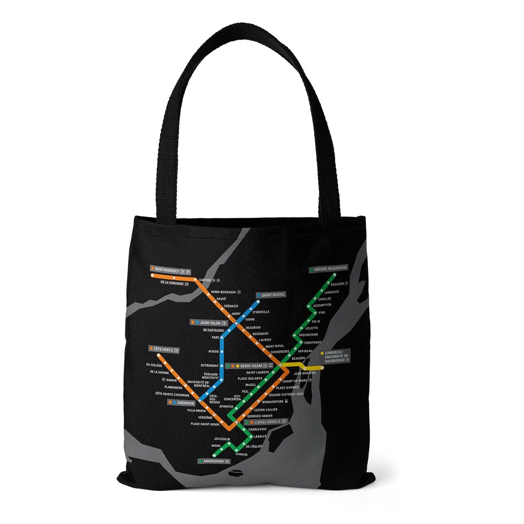 TOTE BAG Montreal Transit Metro Map Carryall Grocery Bag - Etsy