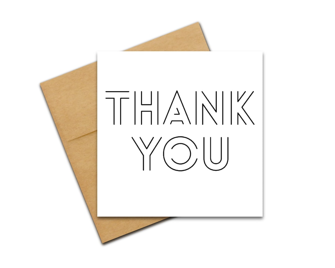 Modern Printable Thank You Card, Instant Download, Minimalist Thank You ...