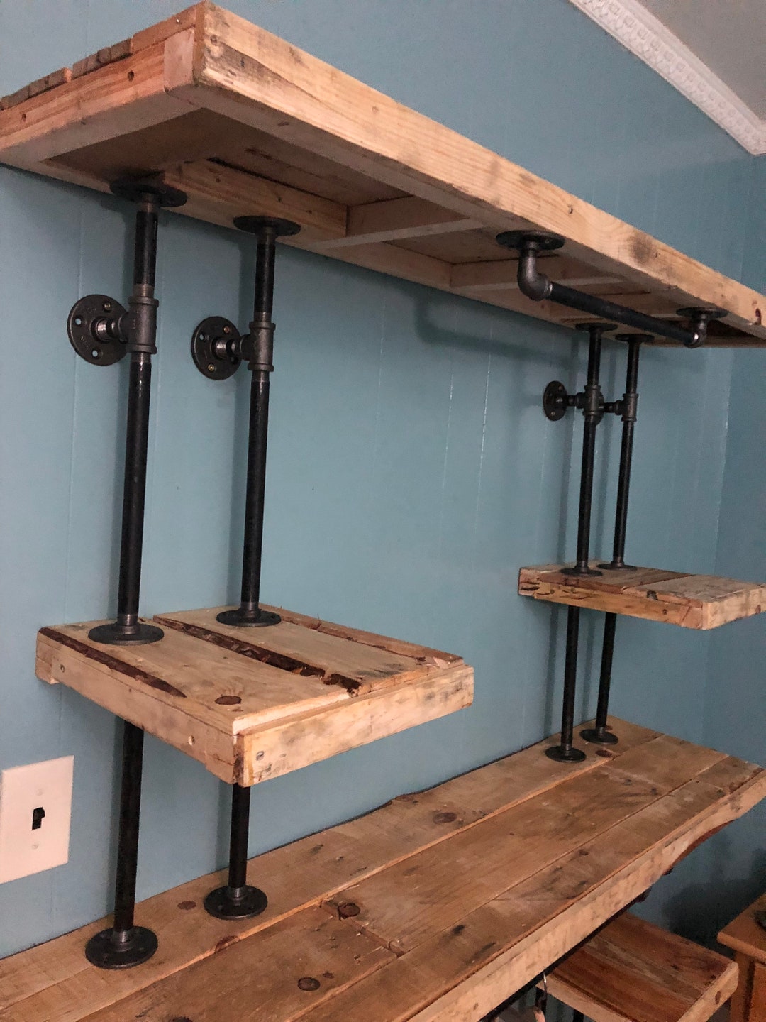 Pipe & Pallet Bookcase Custom Sized - Etsy