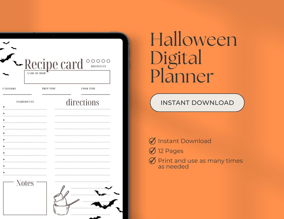 Halloween Digital Planner, Digital Planner, Halloween Planner ...