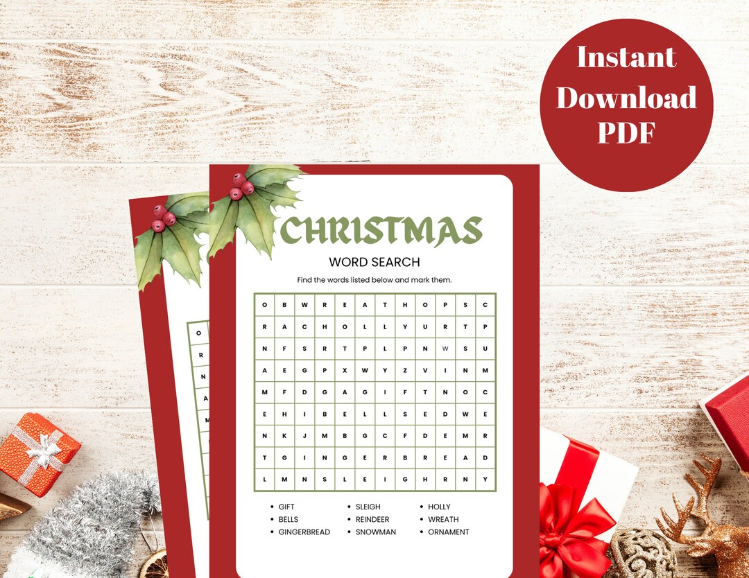Christmas Word Search, Fun Christmas Game, Printable Christmas Game ...