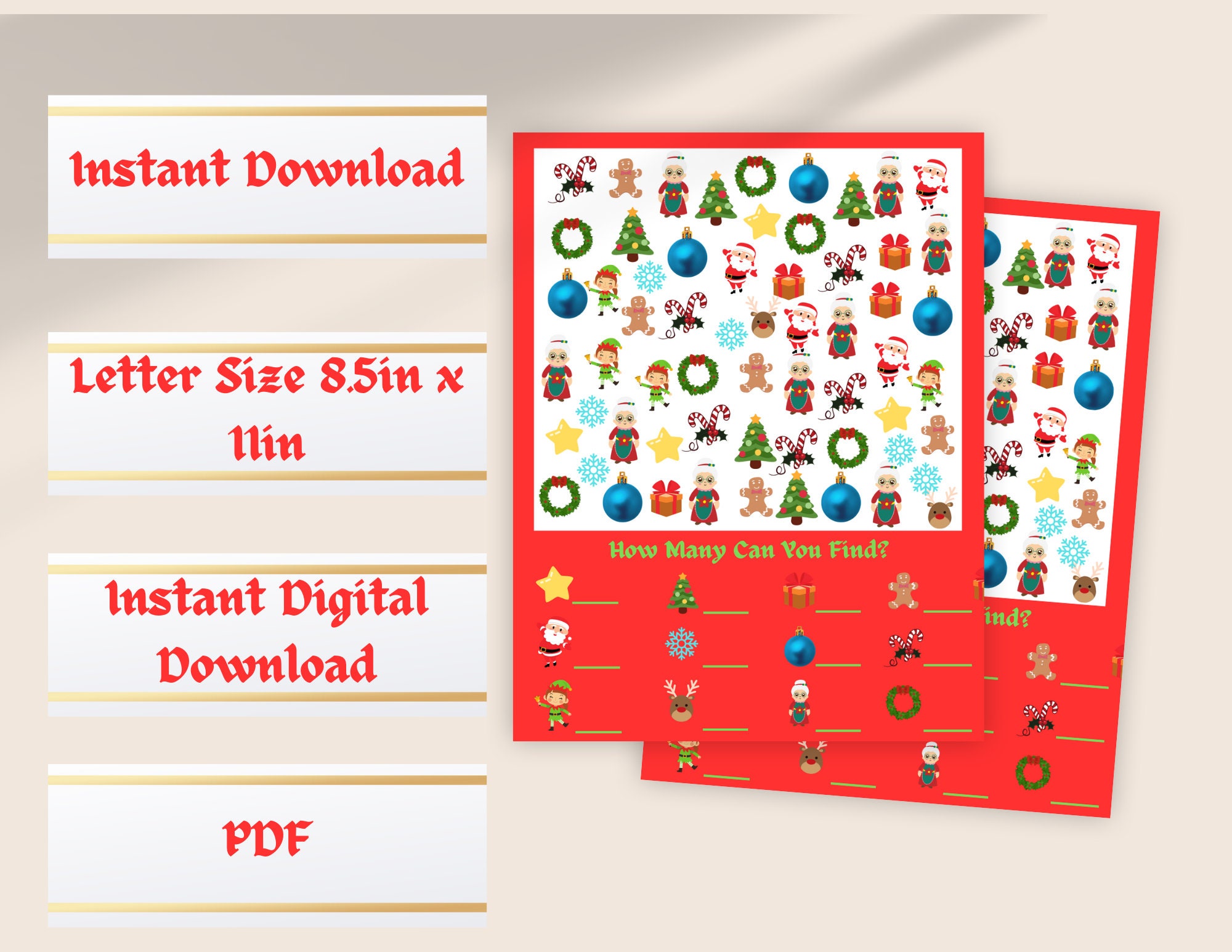Christmas I Spy Holiday I Spy Fun Christmas Game Christmas - Etsy